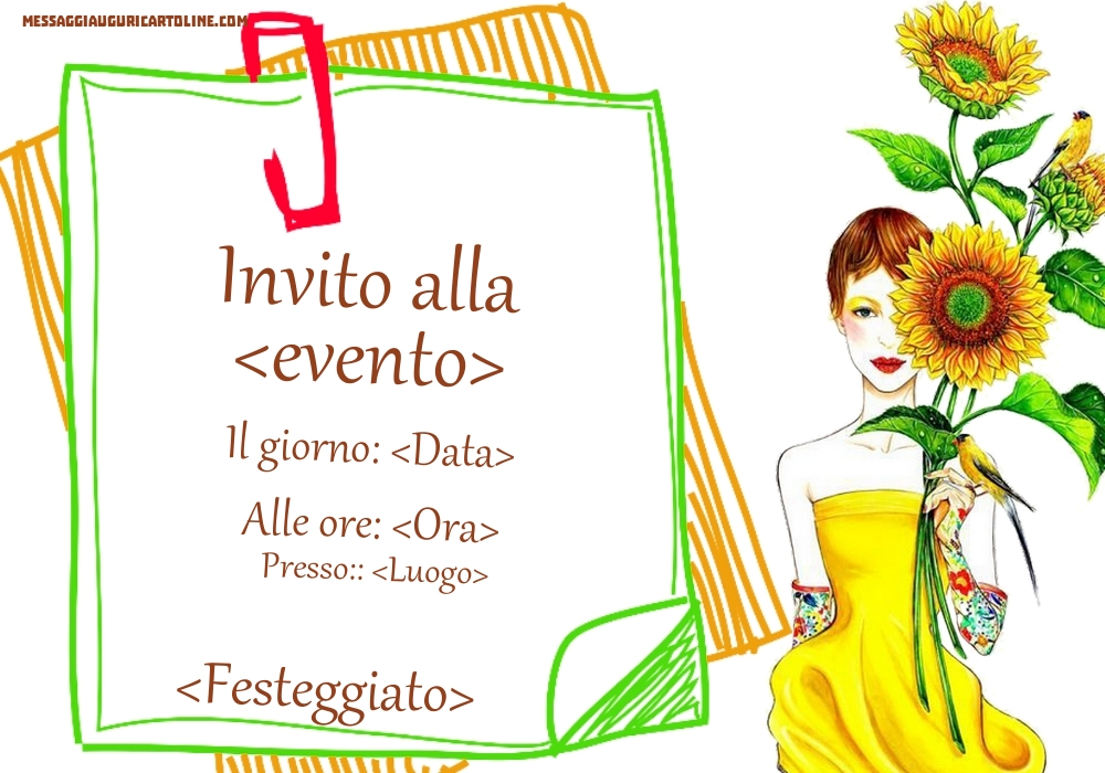 Invito a vari eventi per ragazze - Inviti di compleanno personalizzate ...