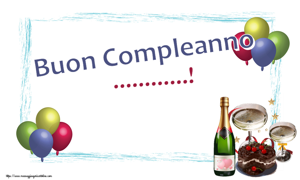 Cartoline personalizzate di compleanno con torta e champagne ...
